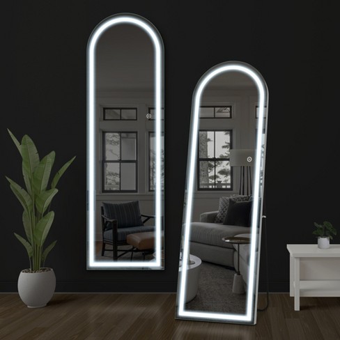 Abilene Arched Full Length Mirror With Lights, 63" X 20" Led Full Body ...