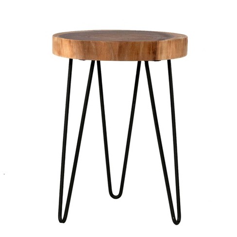 East At Main Natura Freeform Side Table With Iron Base Brown/black : Target