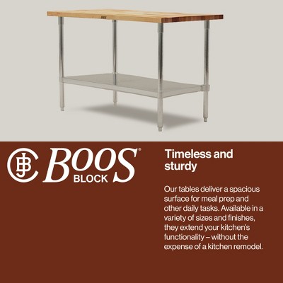 John Boos Maple Wood Top Work Table with Adjustable Lower Shelf, 60 x ...