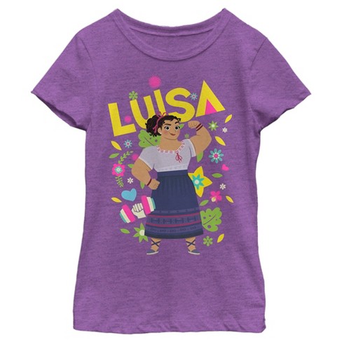 Girl's Encanto Strong Luisa T-shirt - Purple Berry - Large : Target