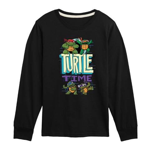 Boys' Teenage Mutant Ninja Turtles Mutant Mayhem Turtle Time Long Sleeve Graphic T-shirt - Black ...