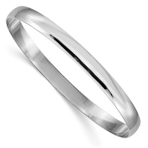 Black Bow Jewelry 6mm 14k White Gold Polished Half Round Solid Bangle Bracelet : Target