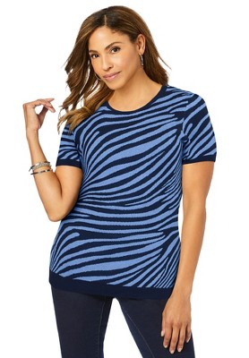 Jessica London Women’s Plus Size Fine Gauge Crewneck Shell, 22/24 ...