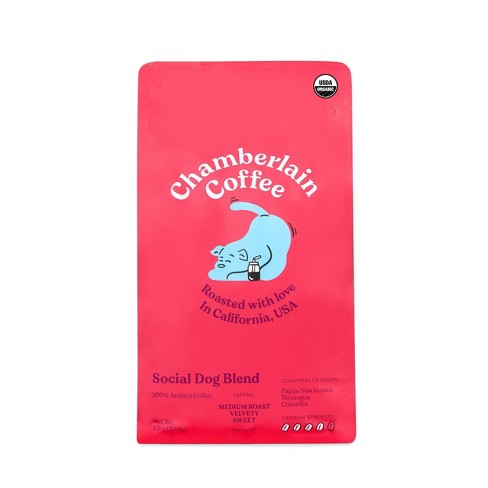 Chamberlain Coffee Social Dog Blend Medium Roast Ground Coffee - 12oz ...