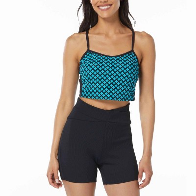 Beach House Sport Plateau Racerback Crop Top With Piping, 8, Black : Target