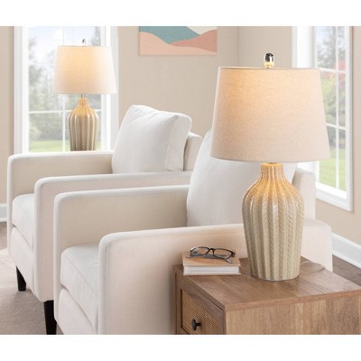 Lumisource Set Of 2 Rockwell 23" Accent Lamps Mustard: Ceramic Body ...