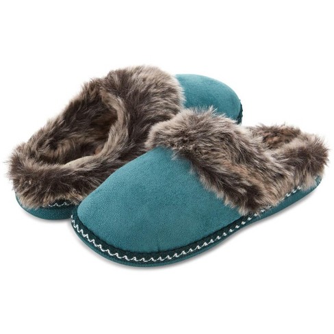 Floopi Women's Selene Faux Suede With Aztec Trim Clog Slippers : Target