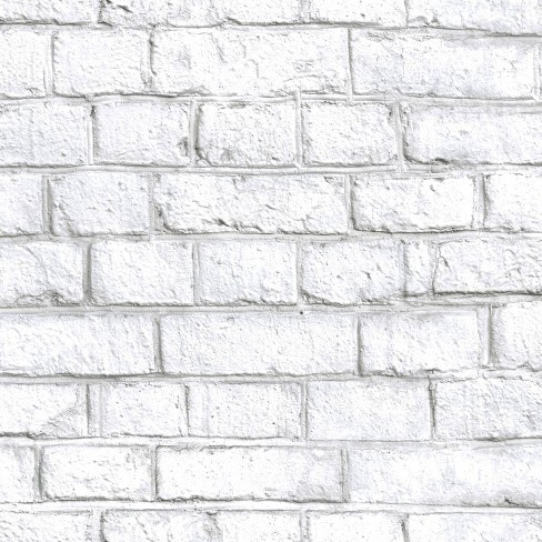 Roommates White Brick White Peel And Stick Wallpaper: Vinyl Self ...