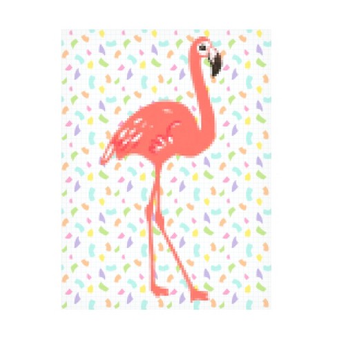 Trademark Fine Art - June Erica Vess Flamingo Pixel Party Ii Canvas Art ...