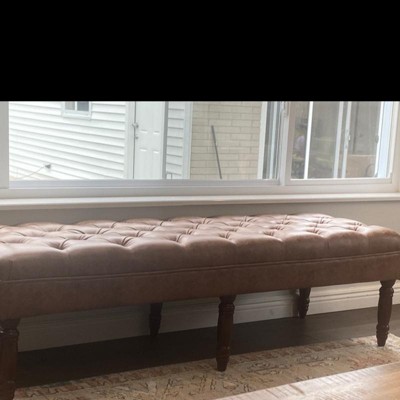 Classic Layla Tufted Bench Cream - Homepop : Target