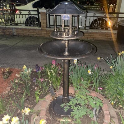 Best Choice Products Solar Outdoor Bird Bath Pedestal Fountain Garden ...