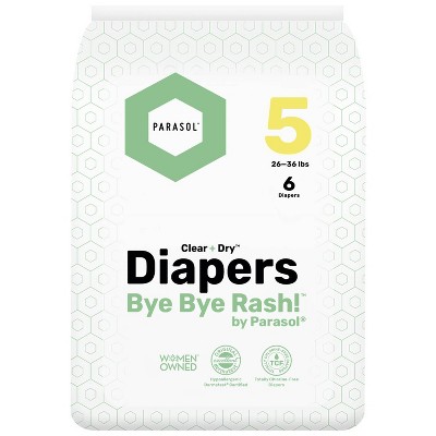 Parasol Clear+dry Natural Disposable Diapers - Size 5 - 6ct : Target