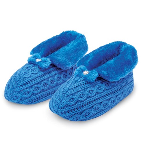 Collections Etc Cozy Cable Knit Ultra-plush Skid-resistant Slippers ...