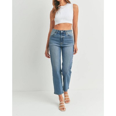 Women's Vintage Straight Jeans - Just Black Denim 25 : Target