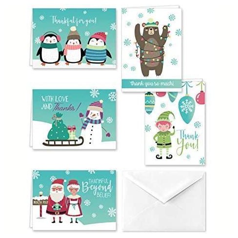 Paper Frenzy North Pole Collection Winter Christmas Holiday Thank You ...