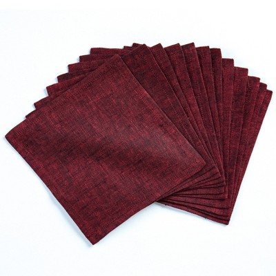 Solino Home Linen Cocktail Napkins Red Garnet Set of 12, 6 x 6 Inches ...