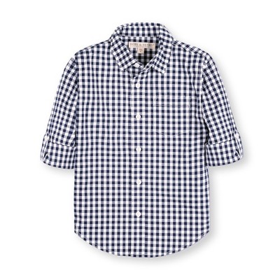 Hope & Henry Boys' Long Sleeve Stretch Poplin Roll-up Button Down Shirt ...