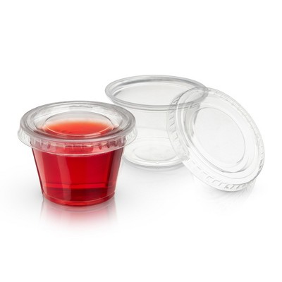 True Party Plastic Jello Shot Cups With Snap On Lids - Disposable Clear ...