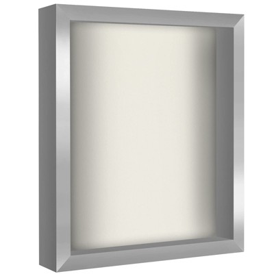 Americanflat 11x14 Shadow Box Frame In Silver With Soft Linen Back ...