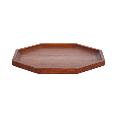 Kate And Laurel Thorpe Octagon Serving Tray, 16x16, Walnut Brown : Target