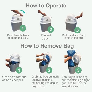 Foundations Tall Diaper Pail with Airtight Lid - Durable & Odorless ...