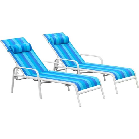 Erommy Patio Chaise Lounges, Set Of 2 Outdoor Lounge Chairs With ...