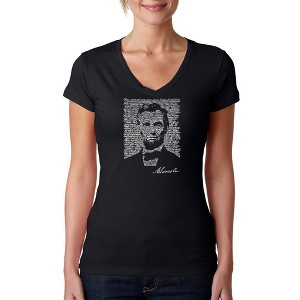 LA Pop Art Abraham Lincoln - Gettysburg Address - Women's Word Art V ...