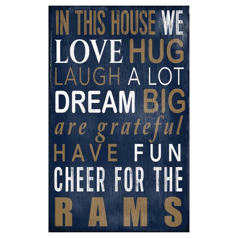 Nfl Los Angeles Rams Fan Creations In This House Sign : Target