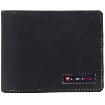 Alpine Swiss Mens Rfid Safe Wallet Bifold Passcase Cowhide Leather ...