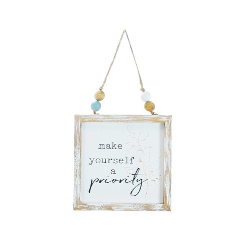 Vip Wood 10.5 In. White Priority Wall Sign : Target