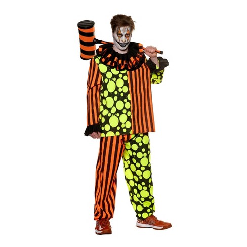 Neon Terror Blacklight Reactive Clown Adult Costume : Target