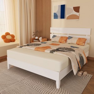 Karl Home Solid Wood Platform Bed Frame , Queen Bed Frame with ...