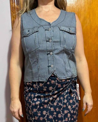 Women's V-neck Denim Vest - Universal Thread™ Blue Xs : Target