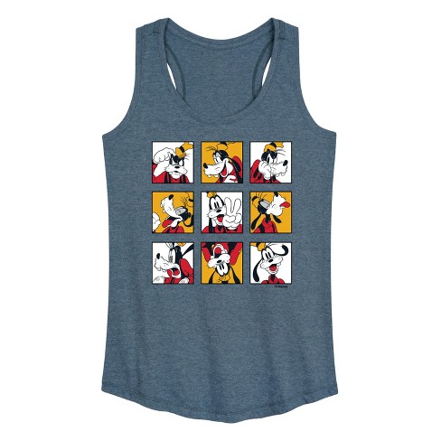 Women's Disney Goofy Grid Graphic Racerback Tank - Heather Blue - 3x ...