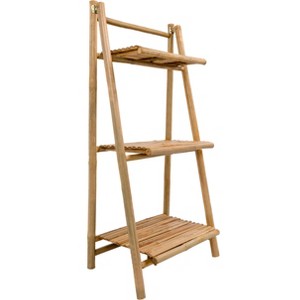 Nordlys 3-Tier Solid Bamboo Wood Shelf, Modern Design Style , Living ...