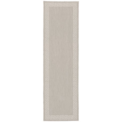 Paloma Greek Key Bordered Patio Rug Gray/ivory - Captiv8e Designs : Target