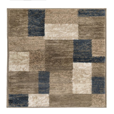 Modern Geometric Color Block Indoor Area Rug Or Runner, 5'x5' Square ...
