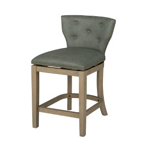 ROME + OAK Carlynd 26" Swivel Counter Stool, Reclaimed Oak, Stone Vegan ...