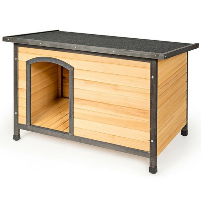 Pawhut Cabin-style Wooden Dog House For Large Dogs Outside With ...