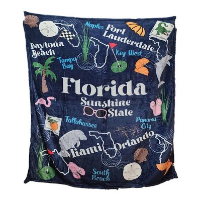WOLF 60" x 50" State Souvenir Printed Front and Back Outdoor Blanket ...