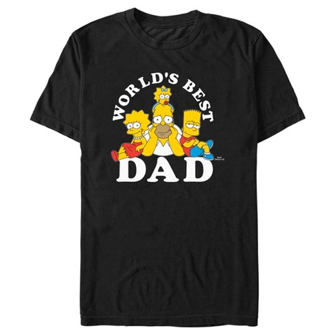 Men's The Simpsons Homer Family World's Best Dad T-shirt - Black ...