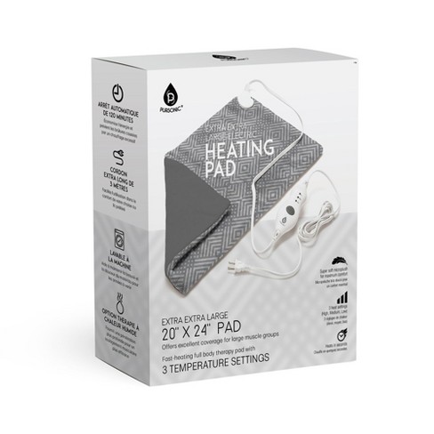 Pursonic Extra Extra Large Electric Heating Pad - Gray : Target