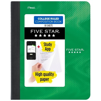 Five Star 100g College Ruled Notebook 11"x9.75" Olympic Green : Target
