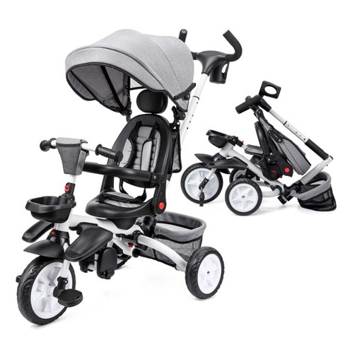 Baby Tricycle, 7 In 1 Folding Toddler Tricycle W/removable Adjustable ...