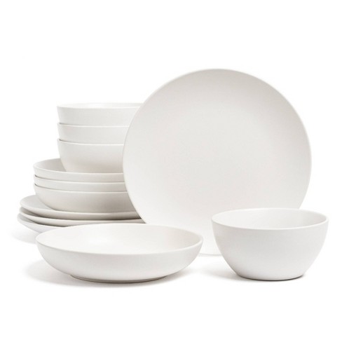 Over&back 12pc Coupe Hand-finished Stoneware Dinnerware Set Semi-matte ...