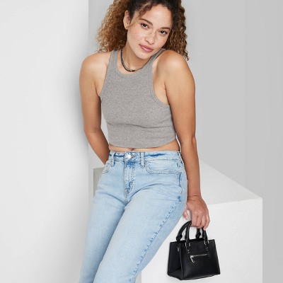 Women's Ribbed Tiny Tank Top - Wild Fable™ Gray Xs : Target