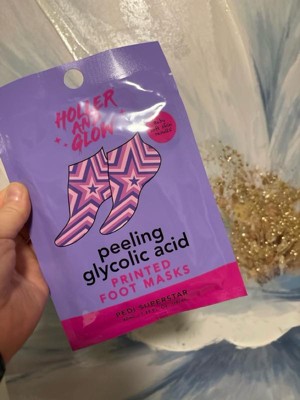 Holler And Glow Pedi Superstar Peeling Glycolic Acid Foot Mask - 1.35 ...
