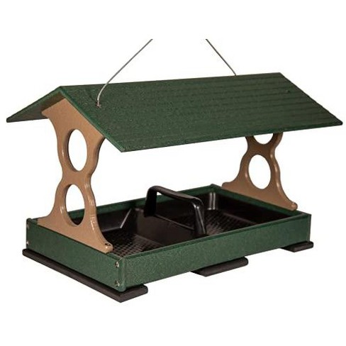 Jcs Wildlife Green And Tan Large Fly Thru Bird Feeder With Removable ...