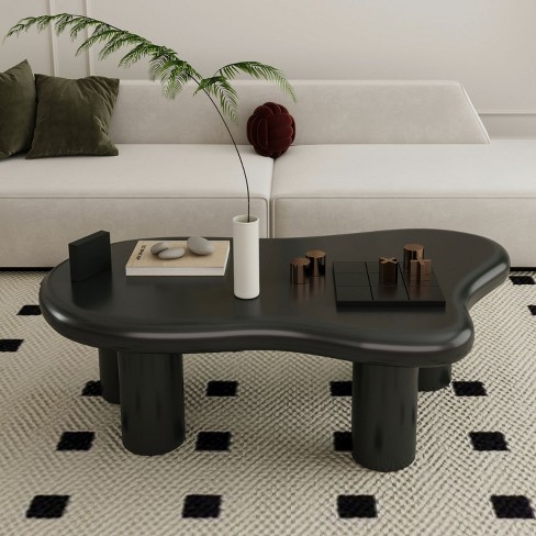 Cierra 47'' Cloud Shaped Coffee Table, Lacquered Irregular Abstract ...