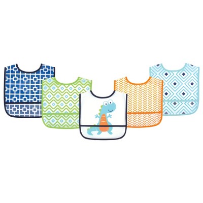 Luvable Friends Baby Boy Waterproof Peva Bibs 4pk, Nautical, One Size ...